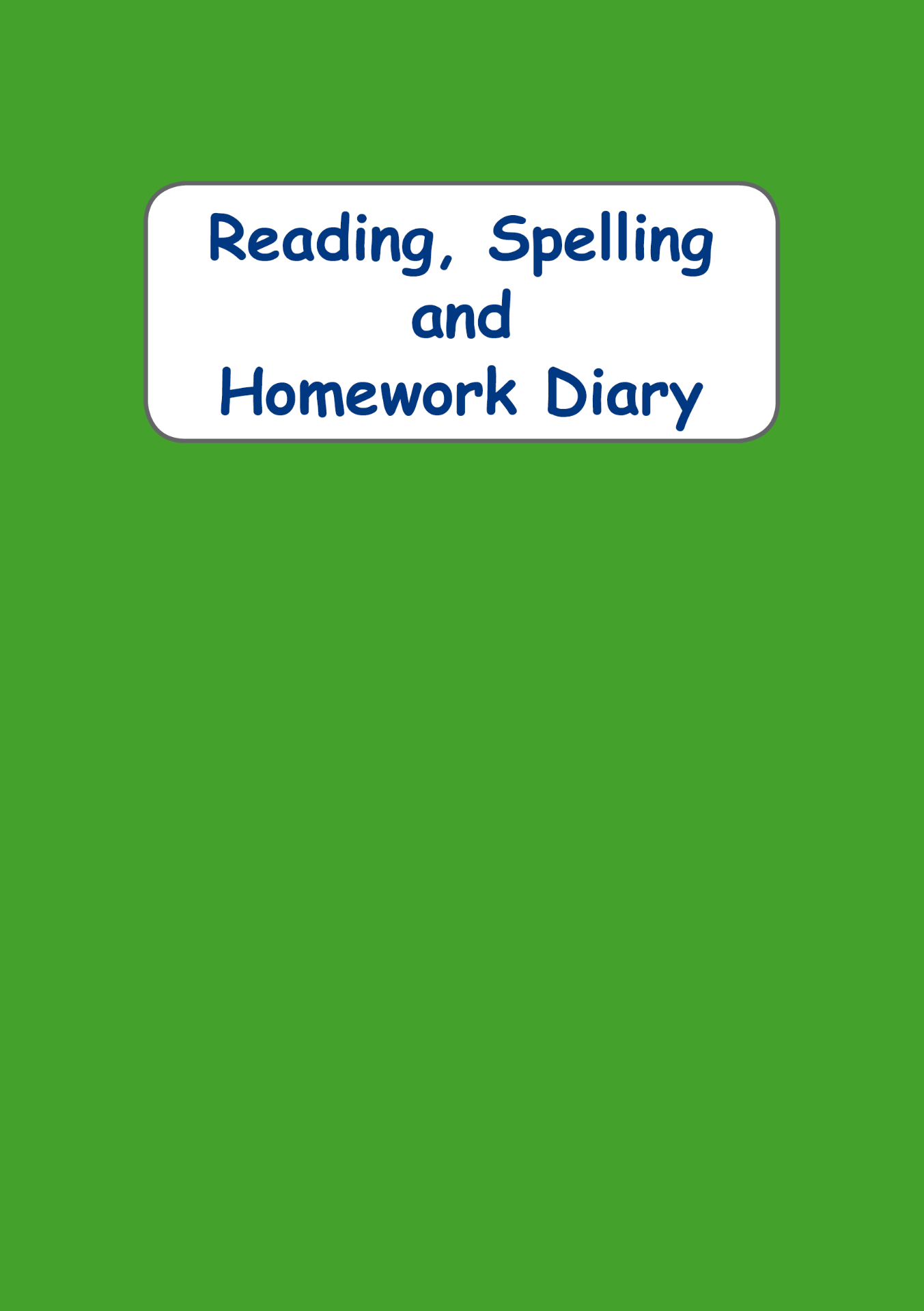 Reading Record - BDA5-RSHD Reading, Spelling & Homework Diary (Green)